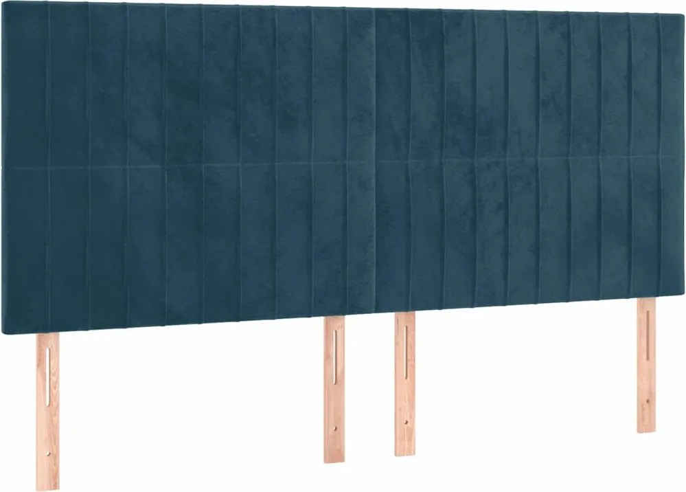 Box spring postel s matrací tmavě modrá 160x200 cm samet 3132811