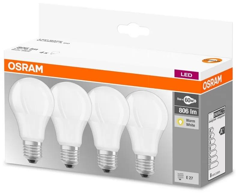 Osram SADA 4x LED Žárovka A60 E27/9W/230V 2700K - Osram P22466