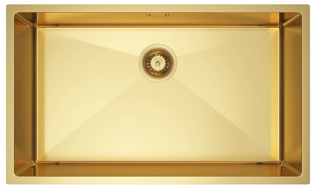 Erga HD, 1-komorový ocelový dřez 740x440x210 mm, zlatá, ERG-MLS-HD7444G