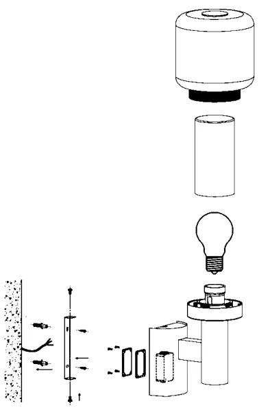 Eglo 95016 - Venkovní nástěnné svítidlo POLIENTO 1xE27/40W IP44
