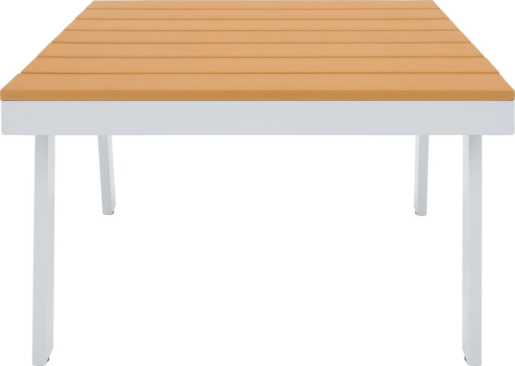 Zahradní set, bílá ocel/dub/světle šedá, PELOR