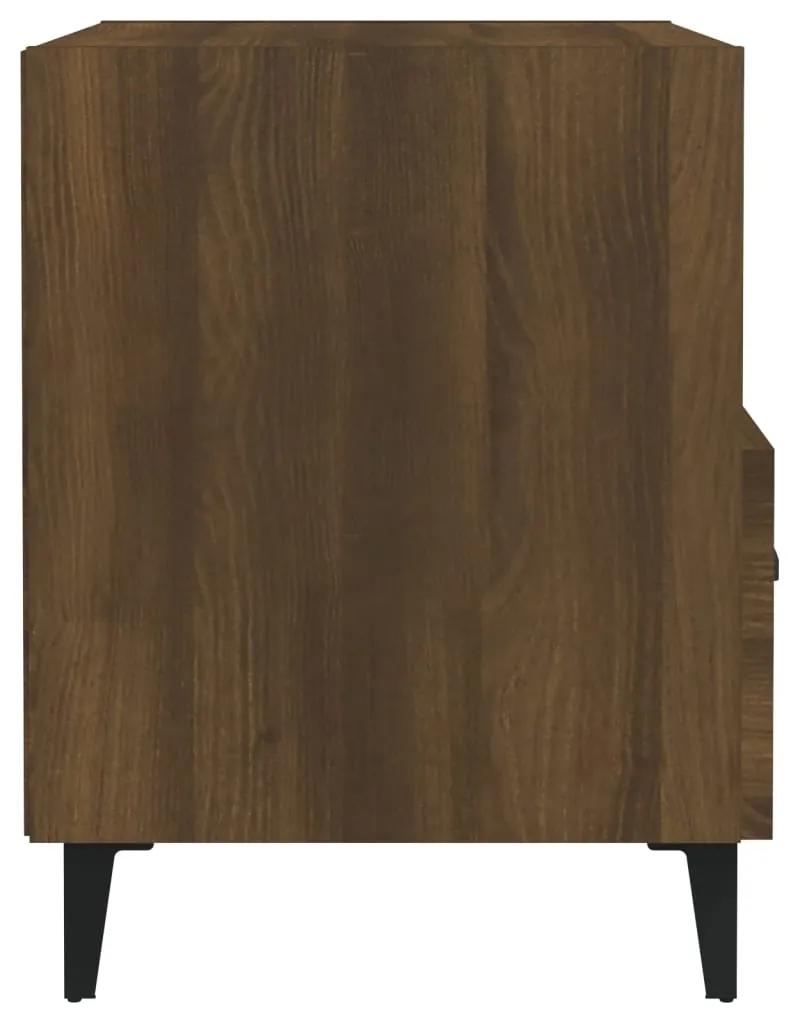 Noční stolek hnědý dub kompozitní dřevo - Default Title