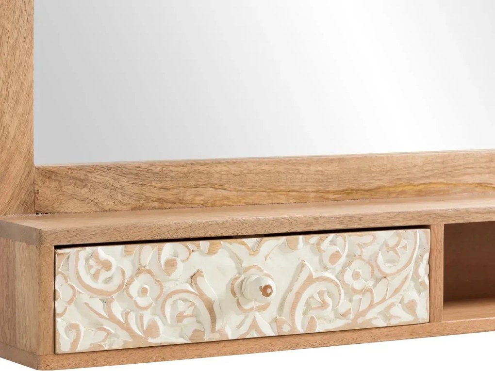 furniture-nabytek.cz - Masivní koupelnové zrcadlo Delmar z mangového dřeva, lakované, hnědé – 130×75 cm
