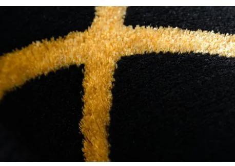 Dywany Luszczow Kusový koberec GLOSS 406C 86, geometrický černý / zlato Rozměr koberce: 160 x 220 cm