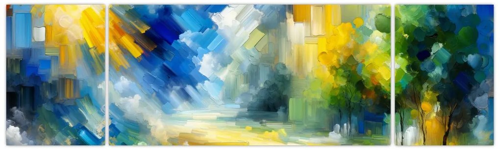 Obraz - Abstraktní slunečný den (170x50 cm)