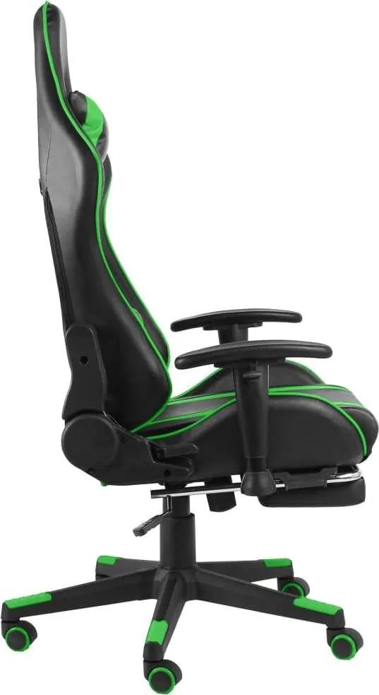 vidaXL Otočná herní židle s podnožkou PVC [20488] Barva: Modrá