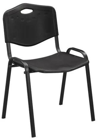 Plastová jídelní židle Manutan ISO, černá
