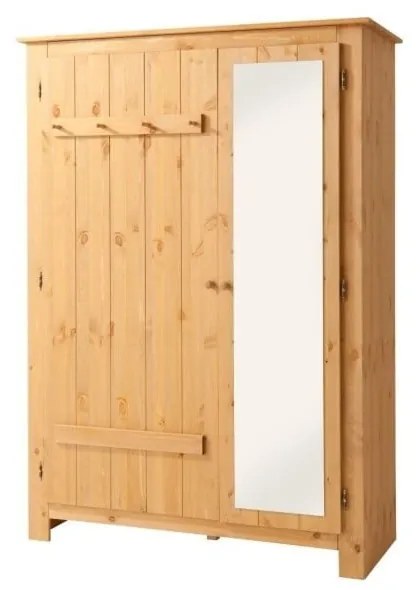 BonamiDvoudveřová šatní skříň z masivního borovicového dřeva Støraa Bart