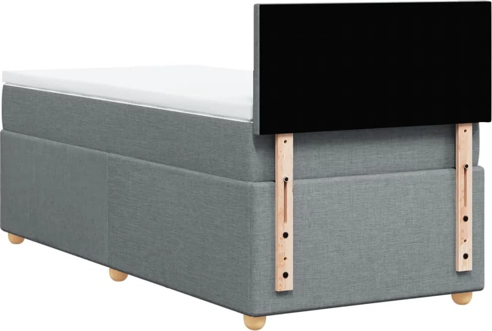 Box spring postel s matrací světle šedá 80 x 200 cm textil 3286500