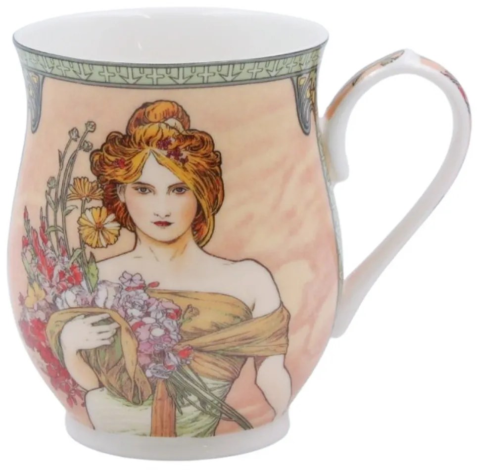 HOME ELEMENTS Porcelánový hrnek 350 ml, Mucha , Jaro