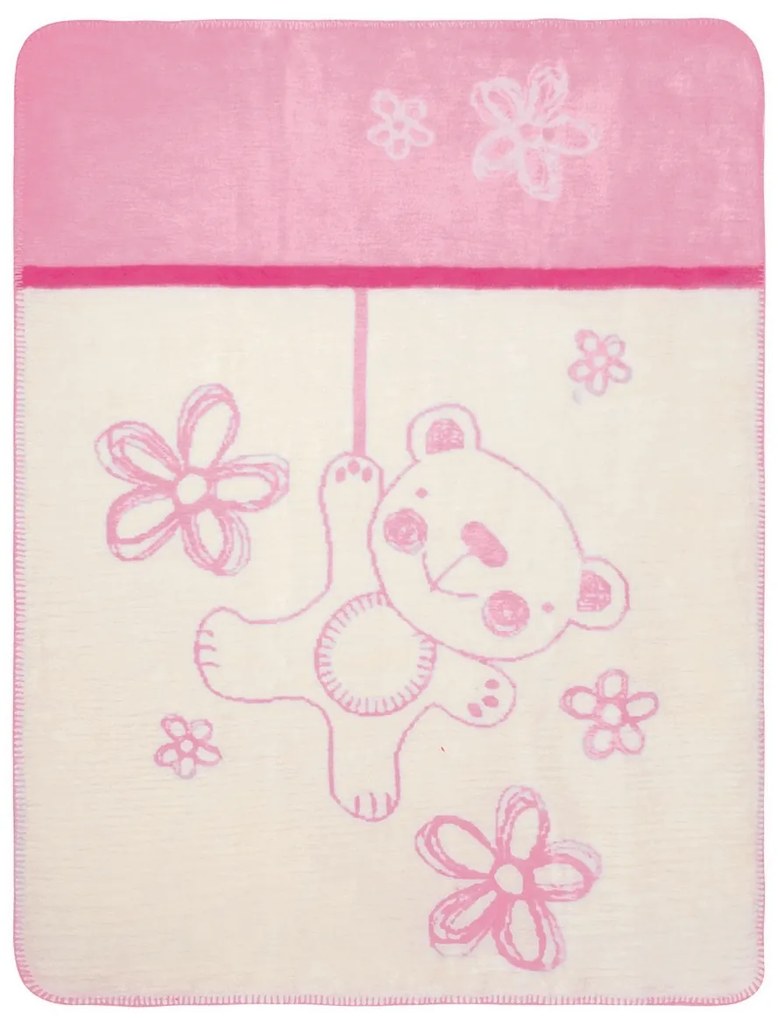 Babymatex Dětská deka Teddy růžová, 75 x 100 cm