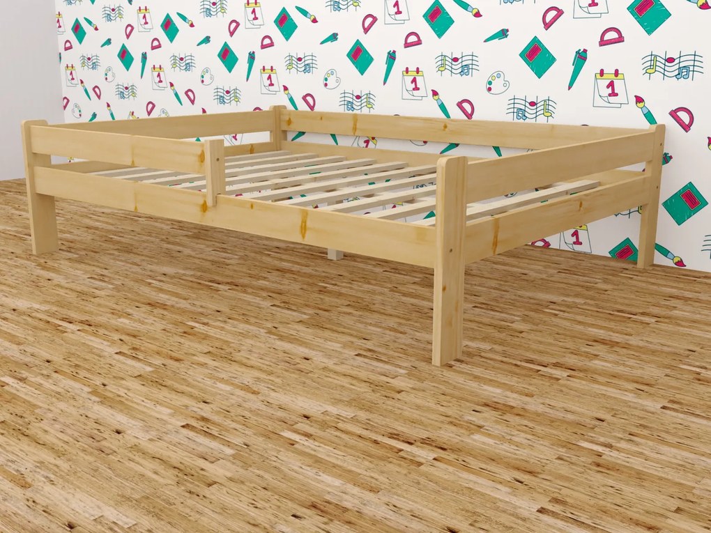 Vomaks Dětská postel DP 012 XL se zábranou Rozměr: 120 x 200 cm, Barva: barva růžová