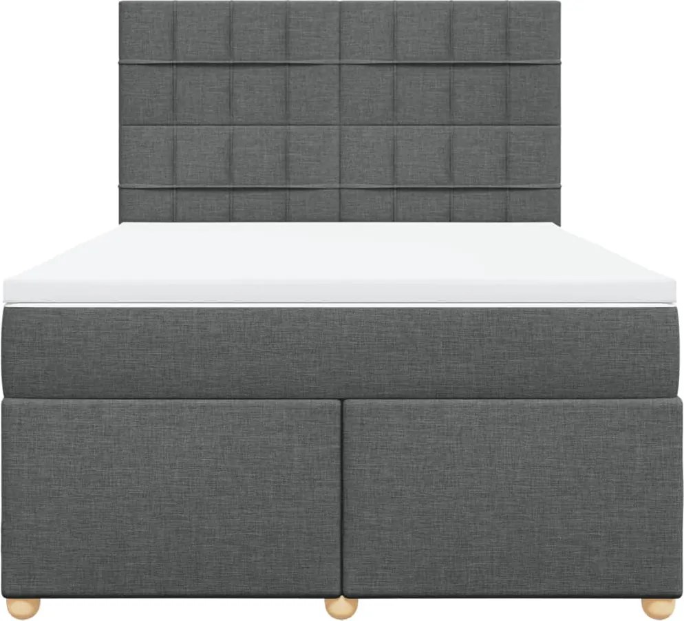 Box spring postel s matrací tmavě šedá 160x200 cm textil 3291332