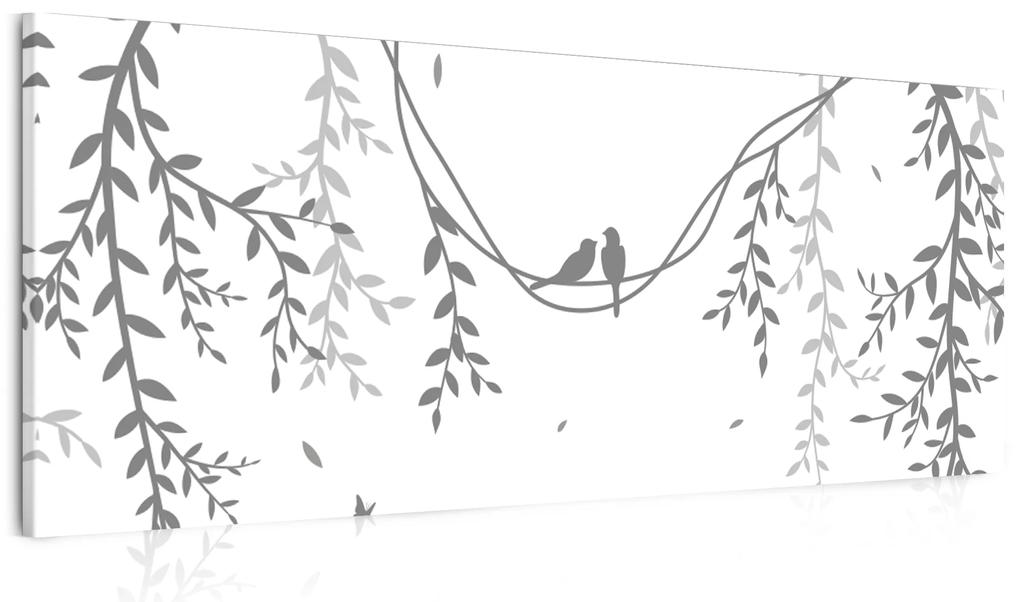 Malvis ® Minimalistický obraz ptáčci ROZMĚR (šířka x výška): pětidílné schody obdélník 150x75 cm