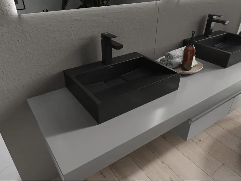 Mexen Ava umývadlo na desku z konglomerátu 1/O 50 x 38 cm, černé - 23015071