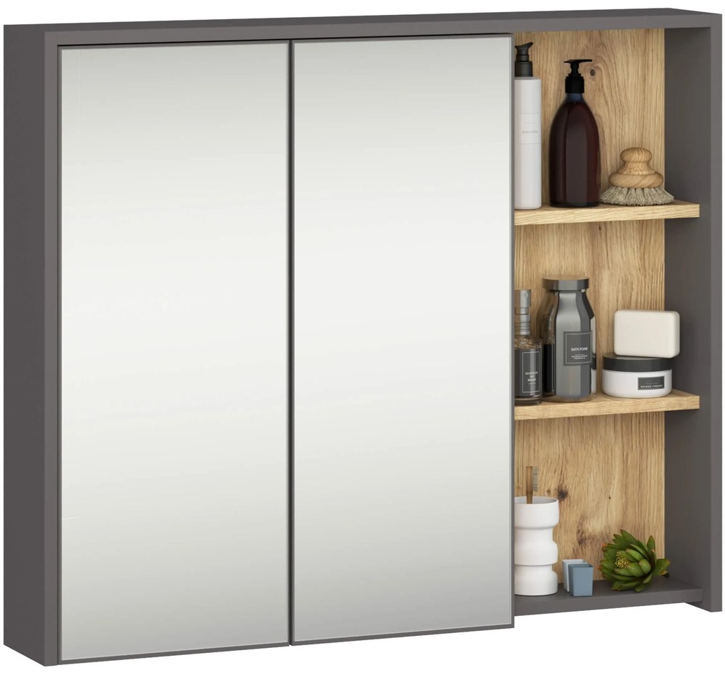 Závěsná koupelnová skříňka se zrcadlem VAMI 90 cm - výběr z 5 provedení