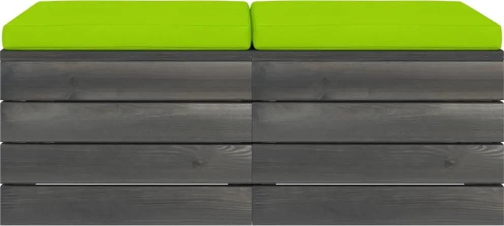 vidaXL Zahradní taburety z palet 2 ks + podušky masivní borové dřevo [3061718] Barva: Šedá