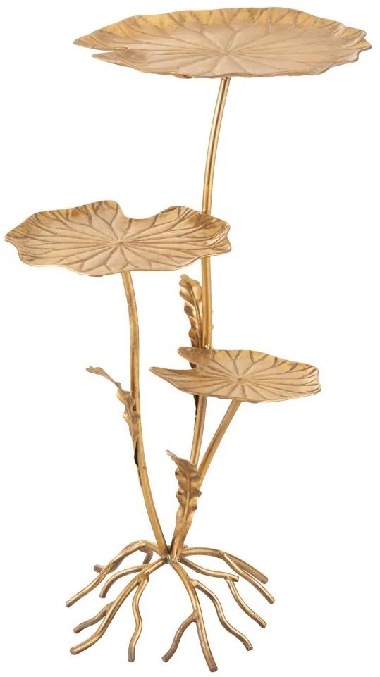 Zlatý kovový odkládací stolek ve tvaru květiny Plant - 55*45*85cm