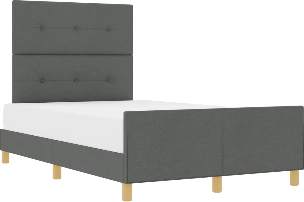 Rám postele s čelo Tmavě šedá 120 x 200 cm textil 3344719