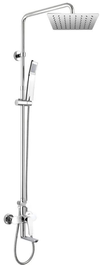 Mereo Mereo, Nástenná baterie Eve 150mm se sprch.soupravou,otoč.ramínkem, ruční a talíř.sprchou slim 200x200mm, CBE60101SDE