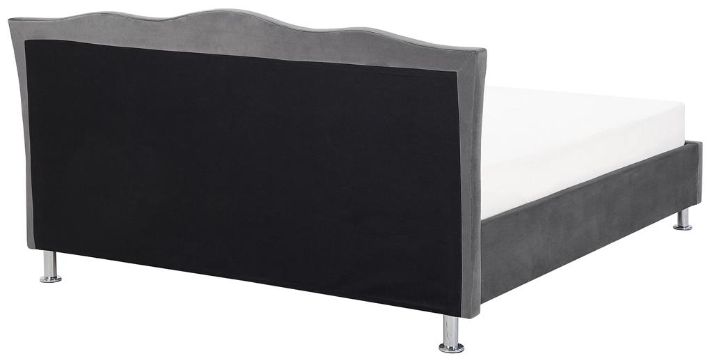 Tmavě šedá sametová postel s úložným prostorem 180 x 200 cm METZ Beliani