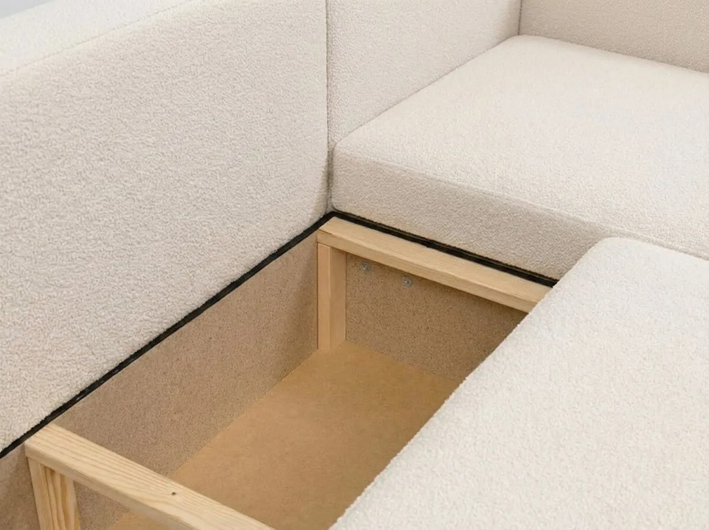Rozkládací oboustranná sedací souprava do L SMART BOUCLE 232x143 cm, tmavě zelená