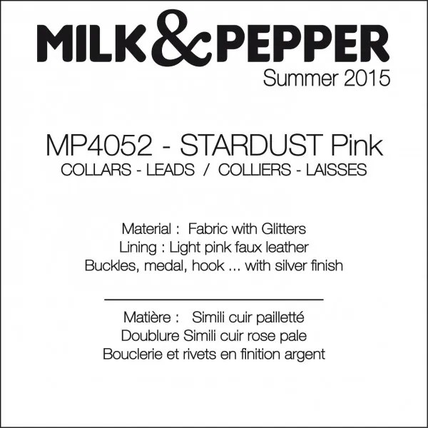 MILK&PEPPER Milkandpepper obojek pro psy Stardust Pink Velikost: 35x2 cm