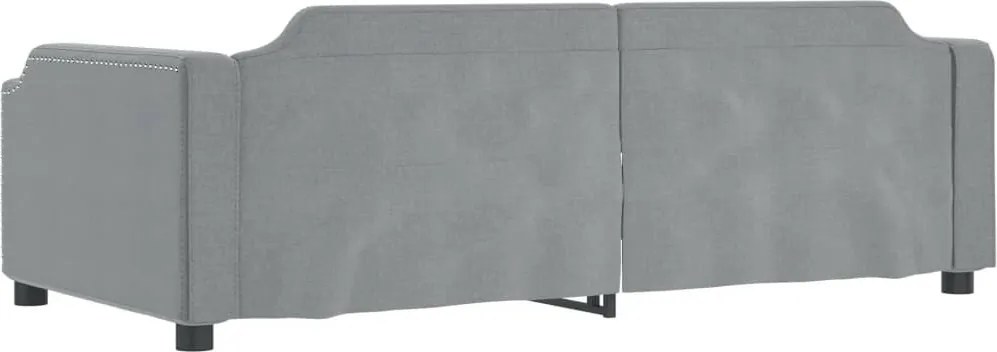 Válenda s přistýlkou a zásuvkami světle šedá 90 x 200 cm textil 3197670