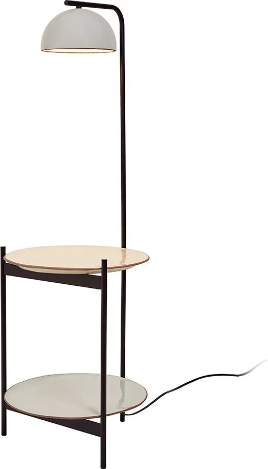 Designová stojací lampa Absis Floor Barva stínítka: Bílá, Barva svítidla: Černá