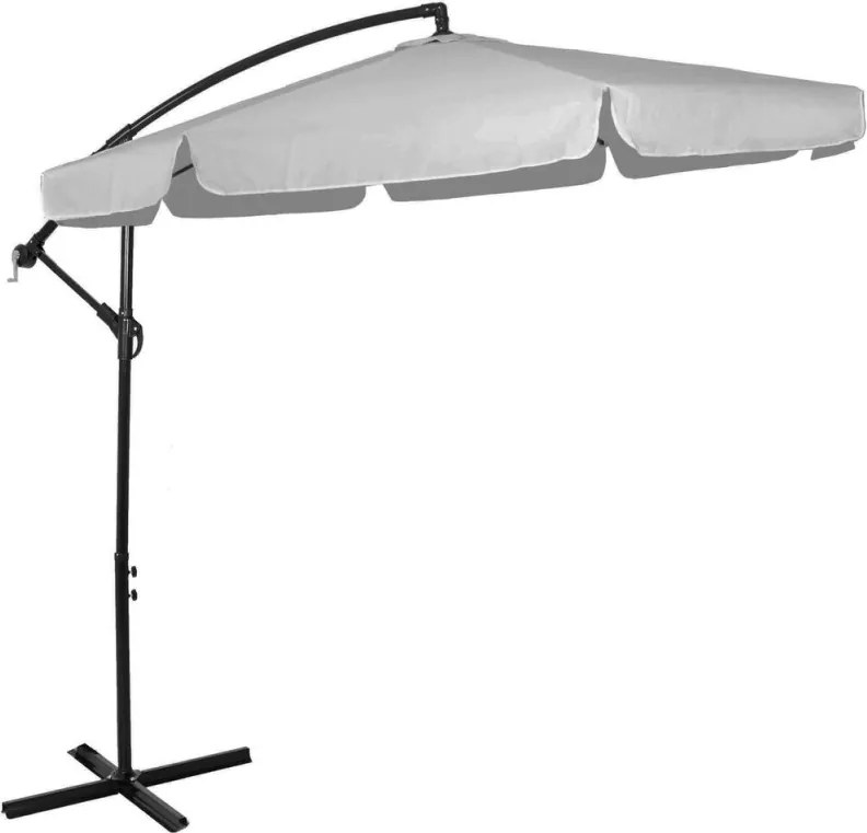 Zahradní slunečník 290 cm, světle šedý SPRINGOS CASABLANCA GU0042