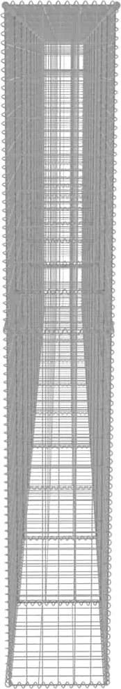 Gabionová zeď s víky z pozinkované oceli 600 x 30 x 200 cm 144915