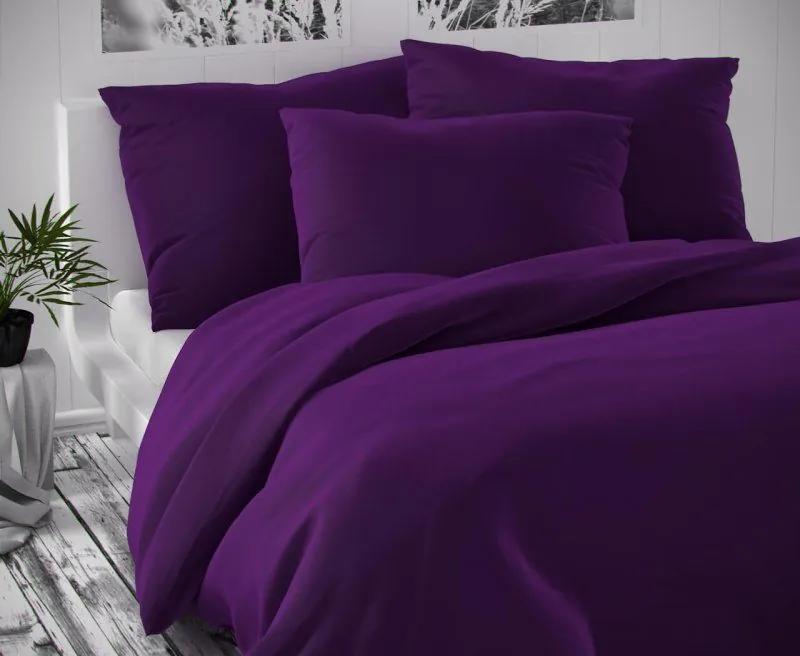 Kvalitex satén povlečení Luxury Collection tmavě fialové 200x220 2x70x90