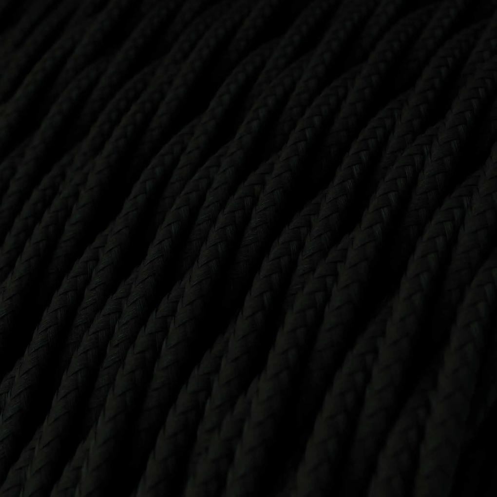 creative cables Závěsná lampa s textilním kabelem, stínidlovým rámem kapka a kovovými detaily Barva: Černá