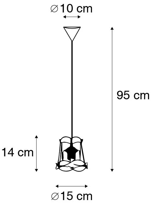Retro závěsné svítidlo černé 15 cm - Granny Frame