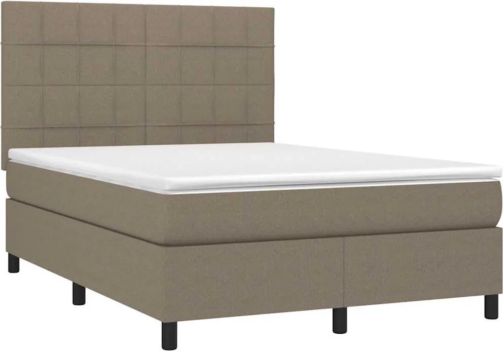 Box spring postel s matrací a LED taupe 140x190 cm textil 3134873