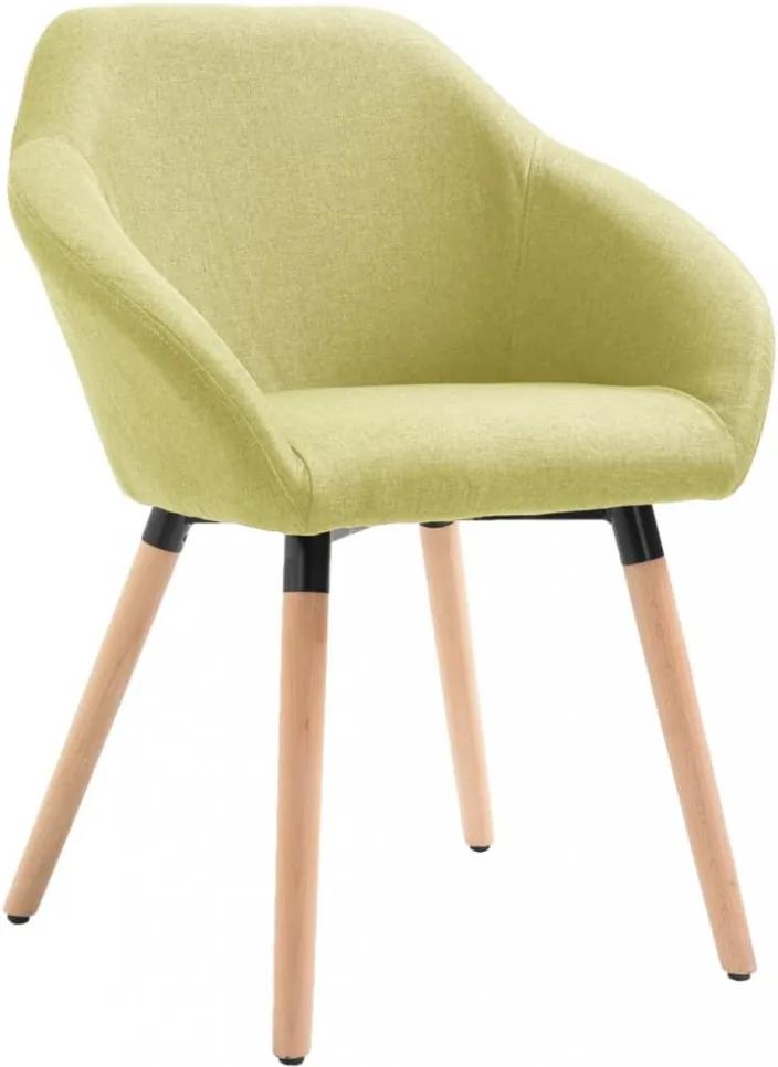 Jídelní židle látka / dřevo Dekorhome Zelená