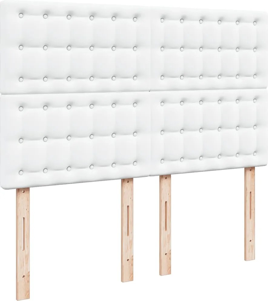 Box spring postel s matrací bílá 160x200 cm umělá kůže 3293029