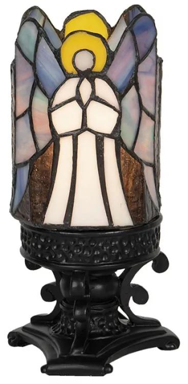 Vitrážová stolní lampa Tiffany Ange – 14x21 cm
