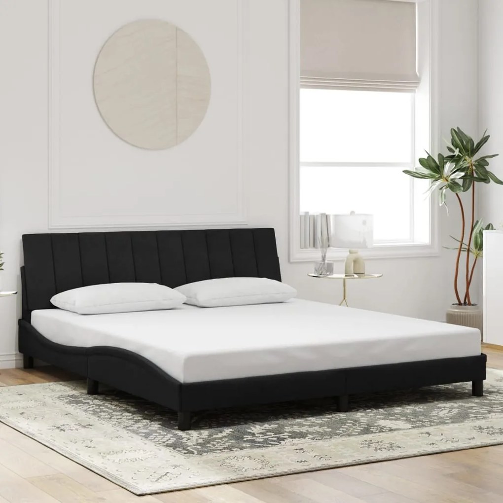 Rám postele bez matrace Hanko černý 180 x 200 cm samet 3207863