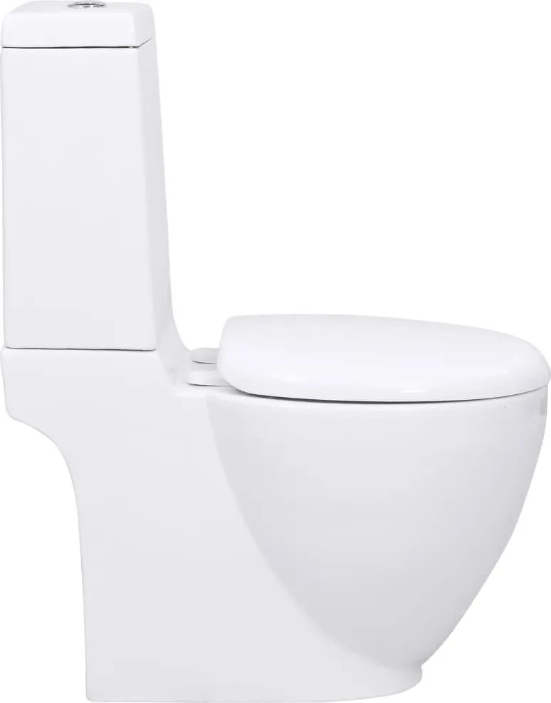 vidaXL Keramické WC kombi kulaté spodní odpad [3059888] Barva: Bílá