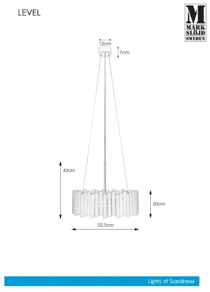 Markslöjd 107925 - Lustr na tyči LEVEL 3xE27/60W/230V