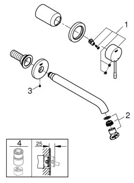 GROHE 19967GL1 - Dvouotvorová umyvadlová baterie ESSENCE 230 mm zlatá