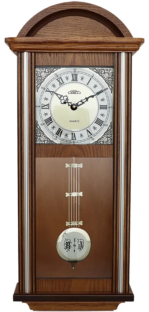 PRIM Dřevěné nástěnné hodiny PRIM v retro stylu s kyvadlem PRIM Retro Kyvadlo III - A E03P.4168.50