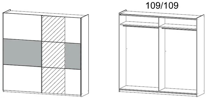 Šatní skříň Prenzlau, 218 cm, tmavá šedá/šedý beton