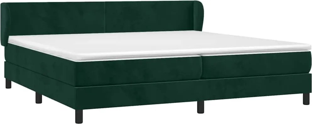 Box spring postel s matrací tmavě zelená 200x200 cm samet 3127394