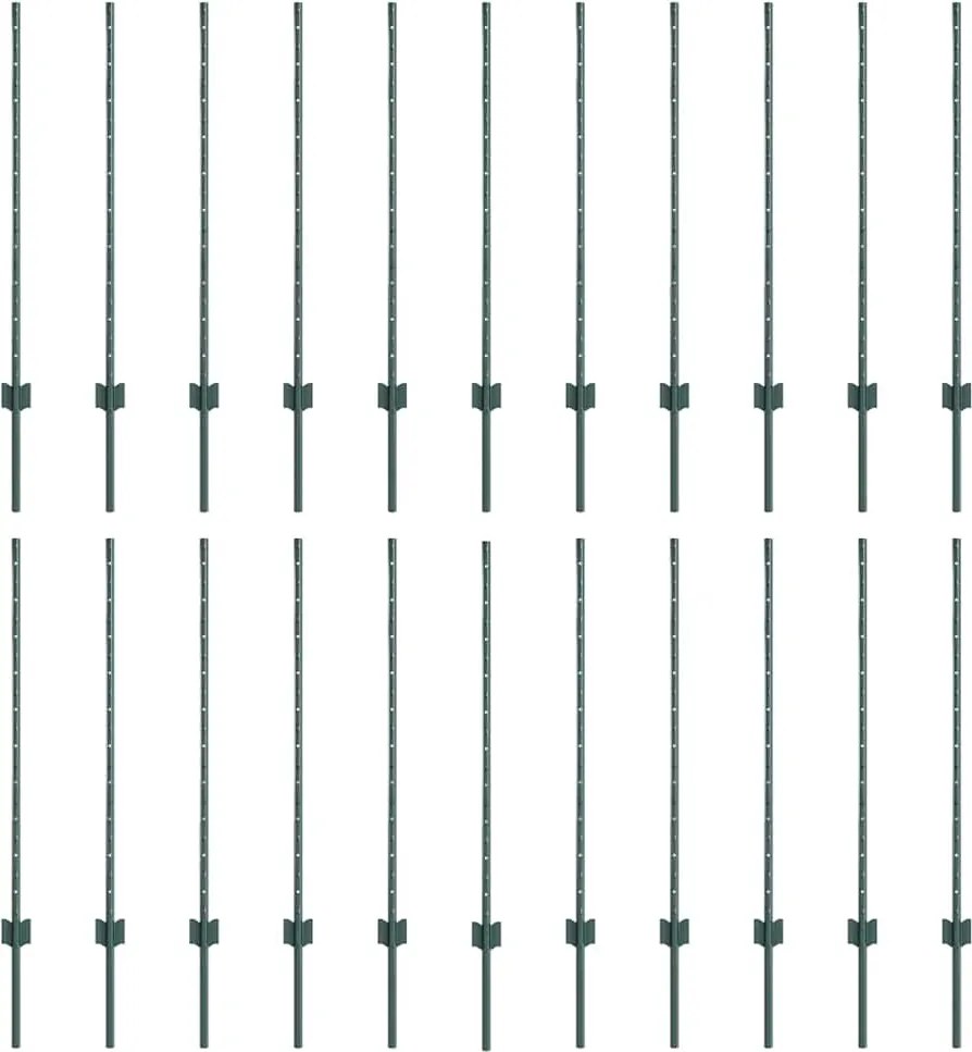 Zabudovaný plotový sloupek 22 ks Zelená 140 cm 3335918