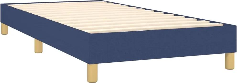 vidaXL Box spring postel s matrací 100 x 200 cm textil [3126787] Barva: Modrá