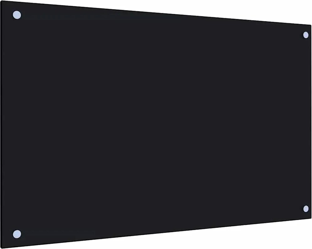 Kuchyňský panel černý 80 x 50 cm tvrzené sklo 249485
