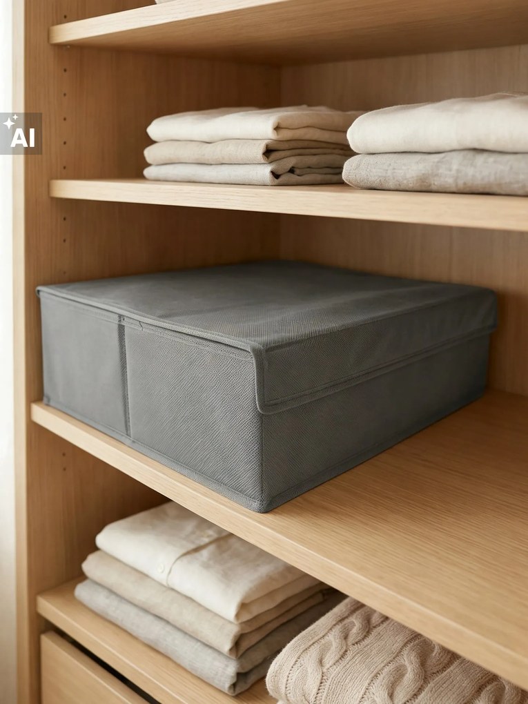 Sinsay - Skládací úložný box s rukojetí a víkem - šedá