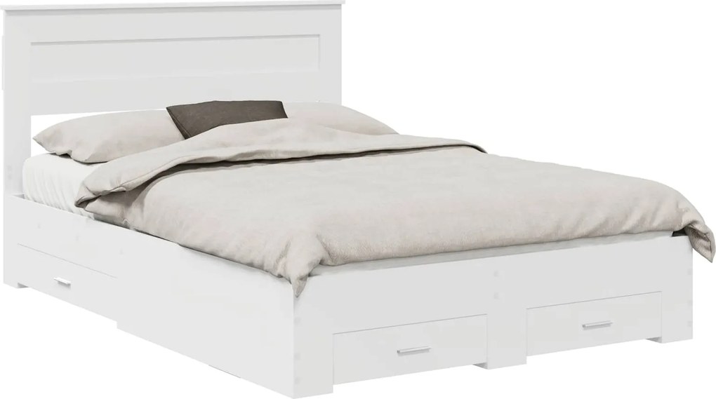 Rám postele se zásuvkou Bílá 160 x 200 cm Kompozitní dřevo 3409966